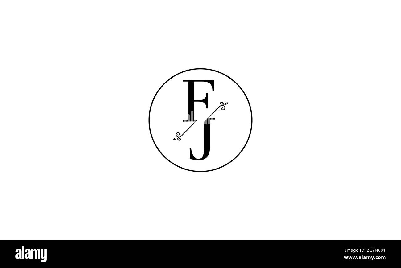 LETTERS FJ LOGO DESIGN WITH NEGATIVE SPACE EFFECT FOR ILLUSTRATION USE ...