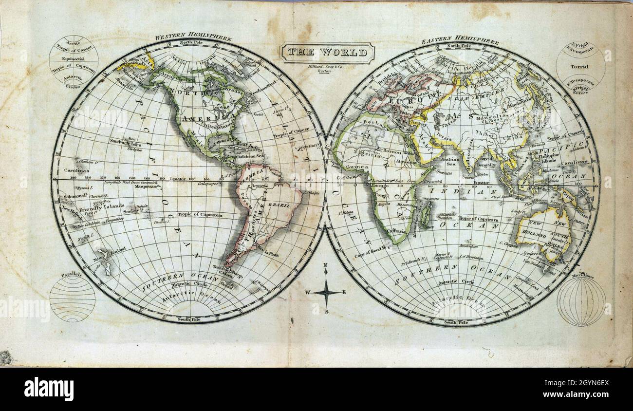 Closeup shot of vintage maps of the 18-19th century on an old rusty ...