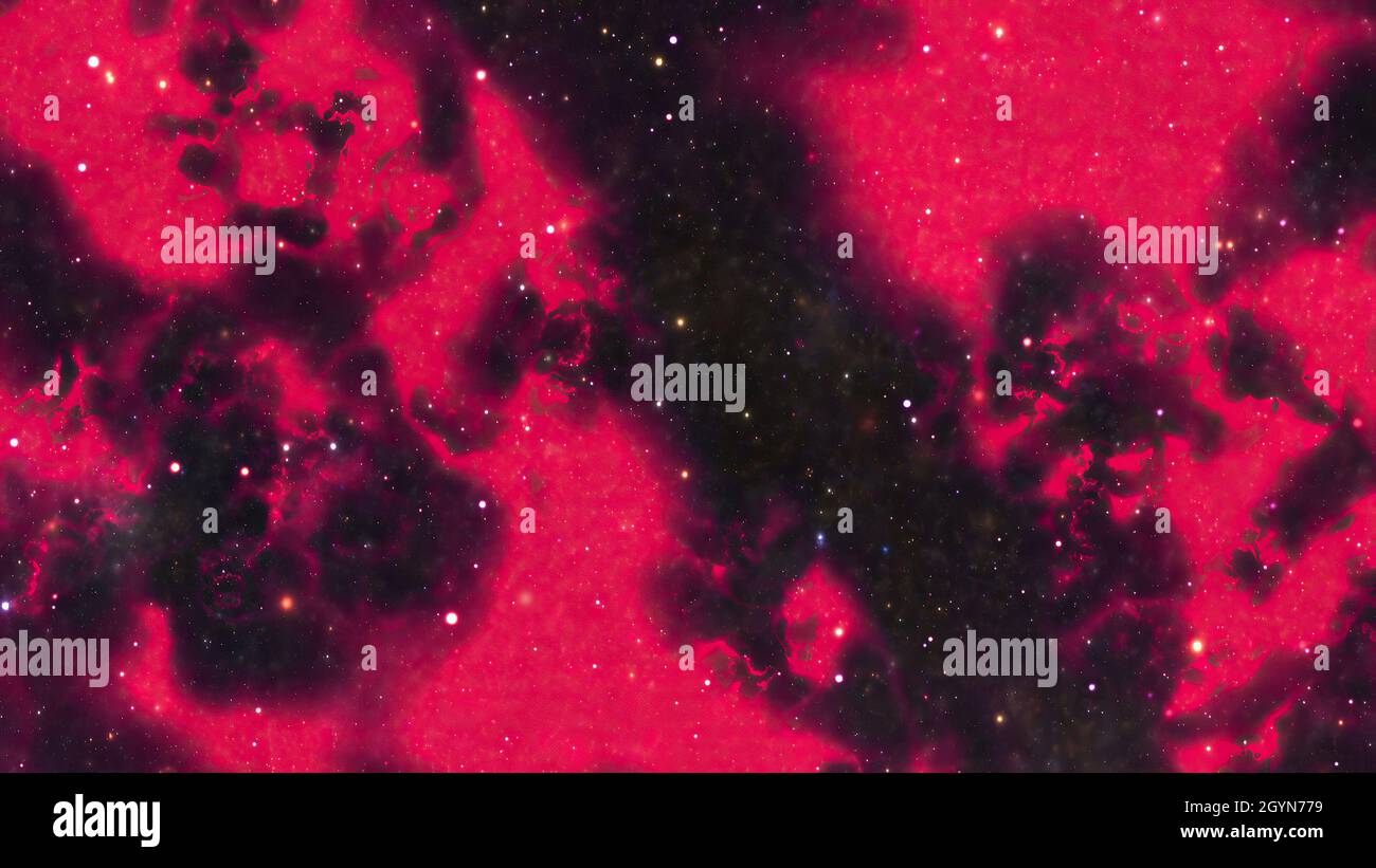 Space Flight Into A Star Field In Galaxy Clouds And Lightning Nebula ...