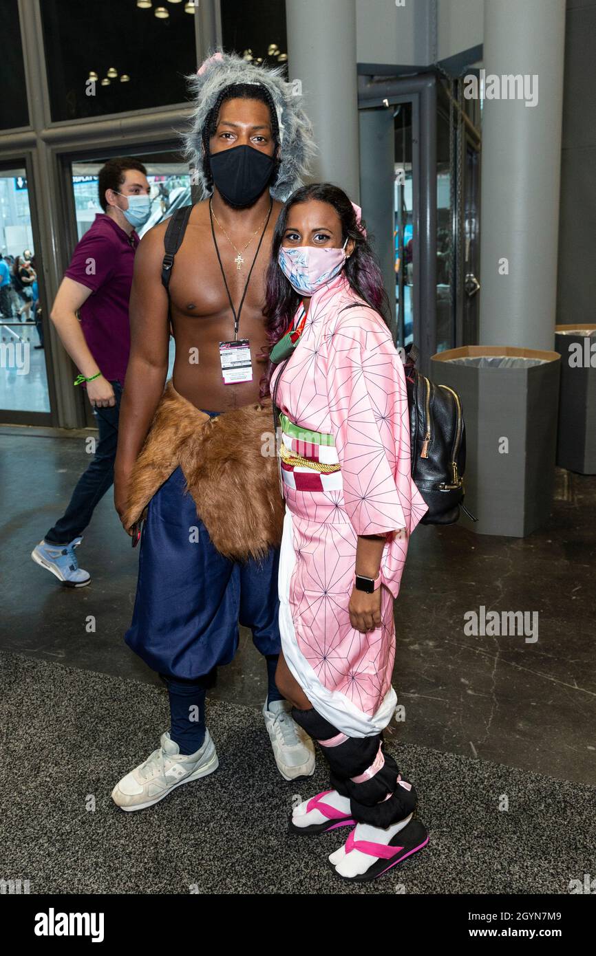 New York, NY - October 8, 2021: Fans pose during the second day of the ...