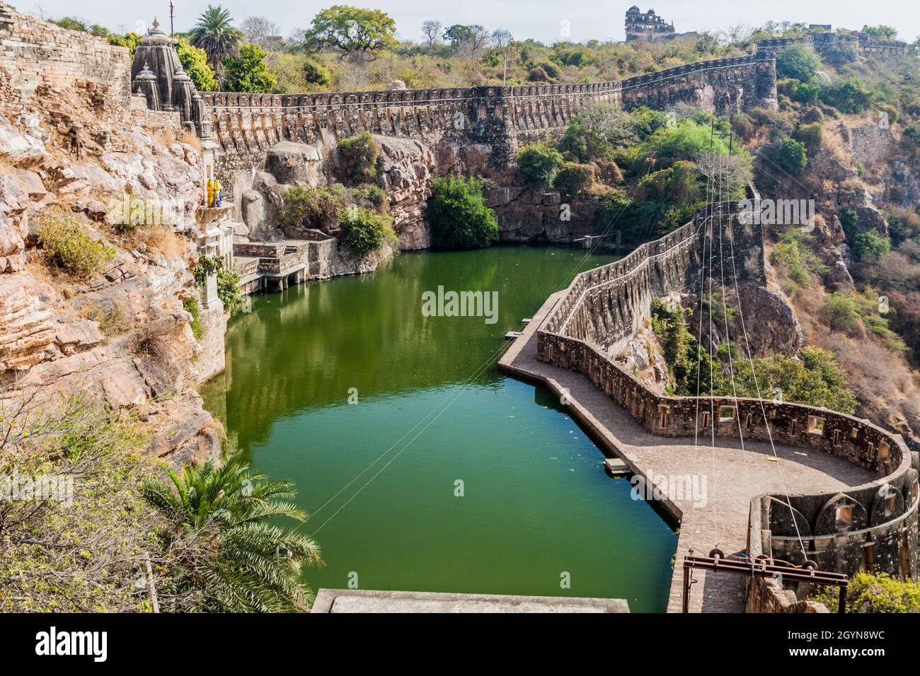 Gaumukh reservoir at Chittor Fort in Chittorgarh, Rajasthan state ...