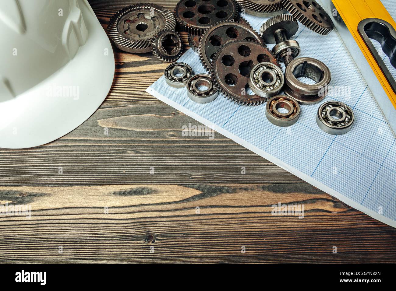 Car engineering tools top view on graph paper Stock Photo - Alamy