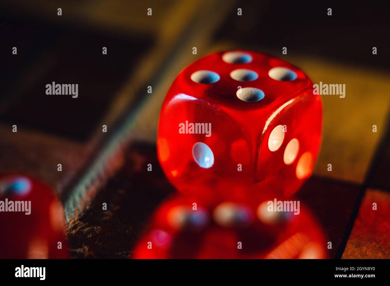 Selective focus of red dice for wallpaper and background Stock Photo ...