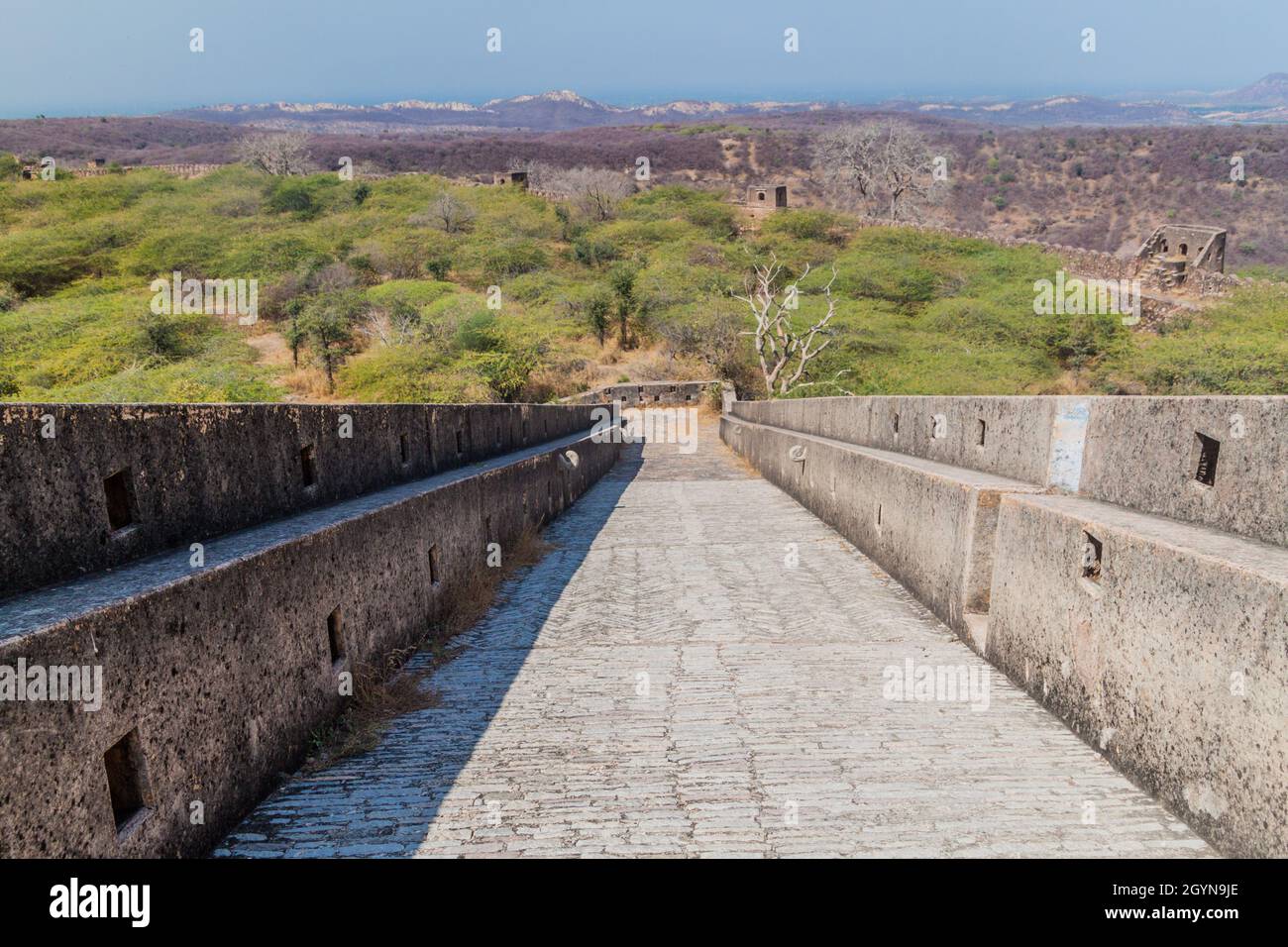 Ramp of Bhim Burj tower at Taragarh Fort in Bundi, Rajasthan state ...