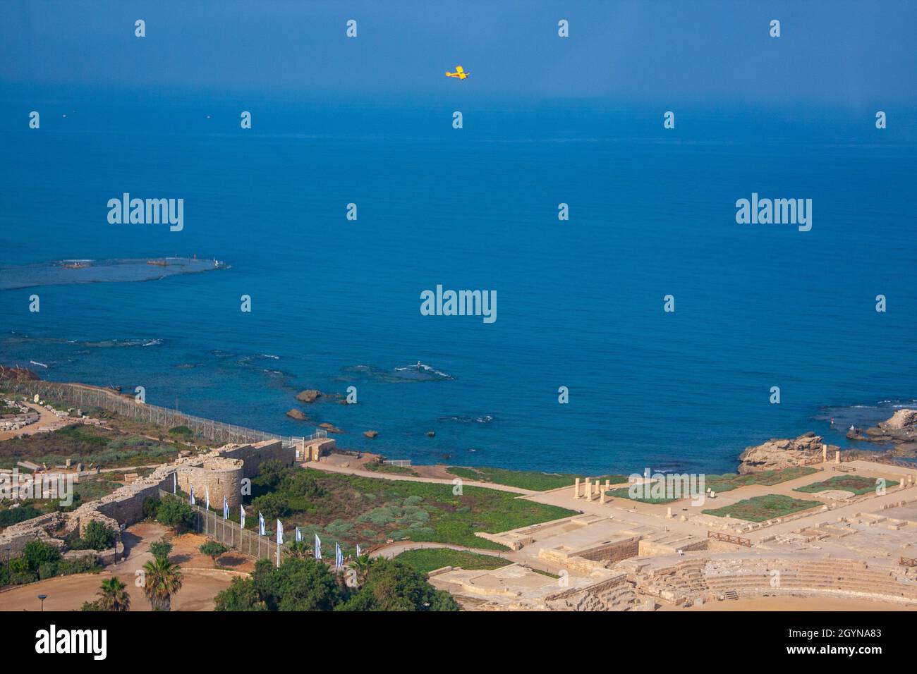 Aerial photo Caesarea Maritima also known as Caesarea Palestinae Stock ...