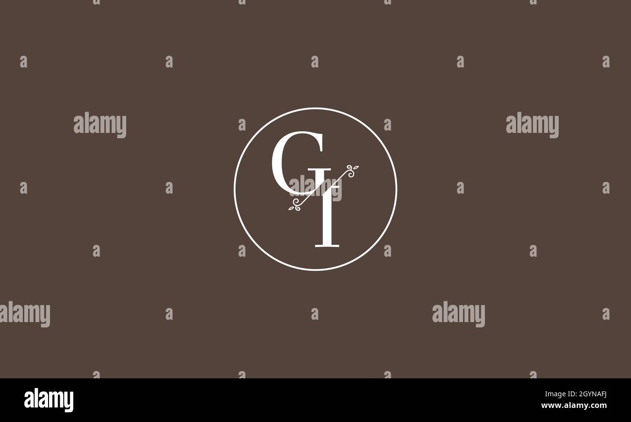 LETTERS GI LOGO DESIGN WITH NEGATIVE SPACE EFFECT FOR ILLUSTRATION USE ...