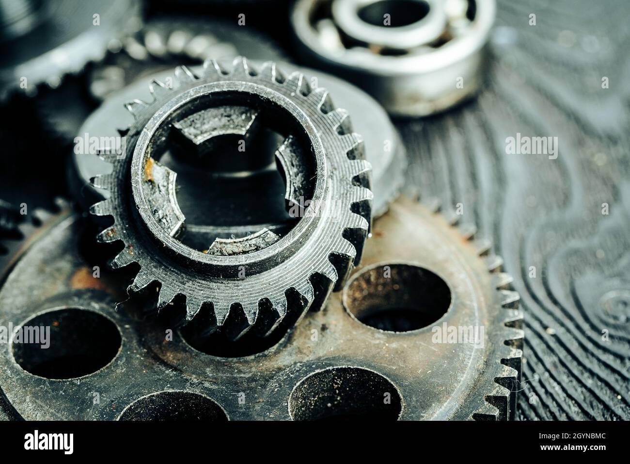 Gears from an old industrial machine Stock Photo - Alamy