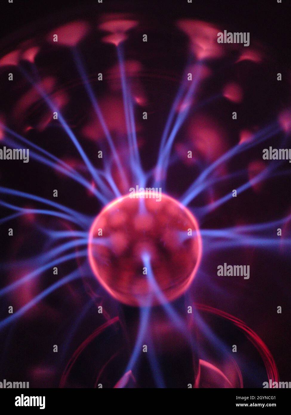 Illustration of a closeup with a plasma lamp on a black background ...