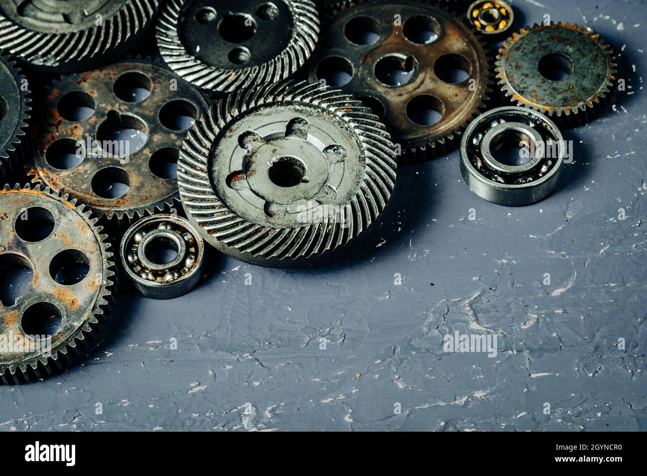 Gears from an old industrial machine Stock Photo - Alamy