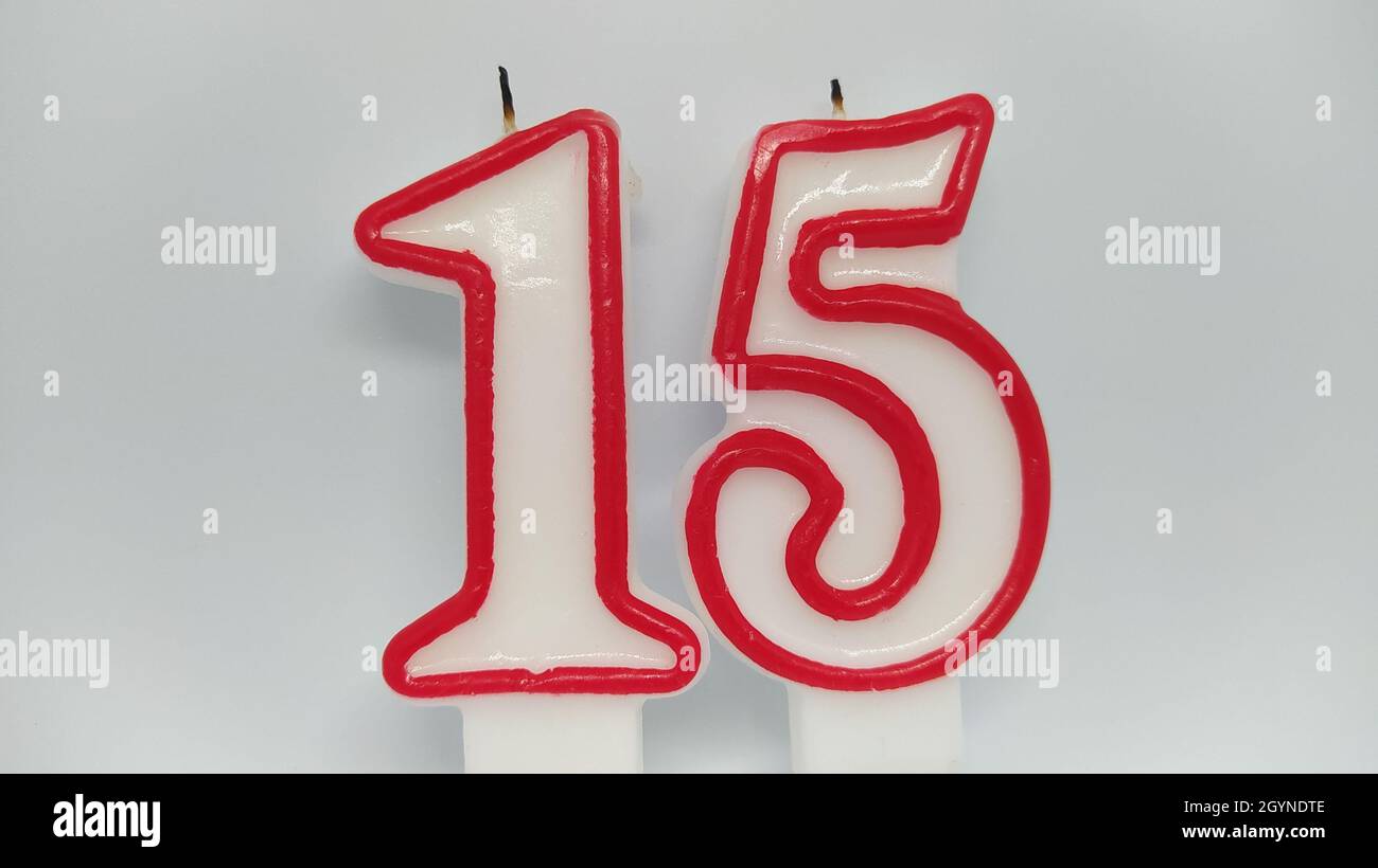 Fifteen birthday candles hi-res stock photography and images - Alamy