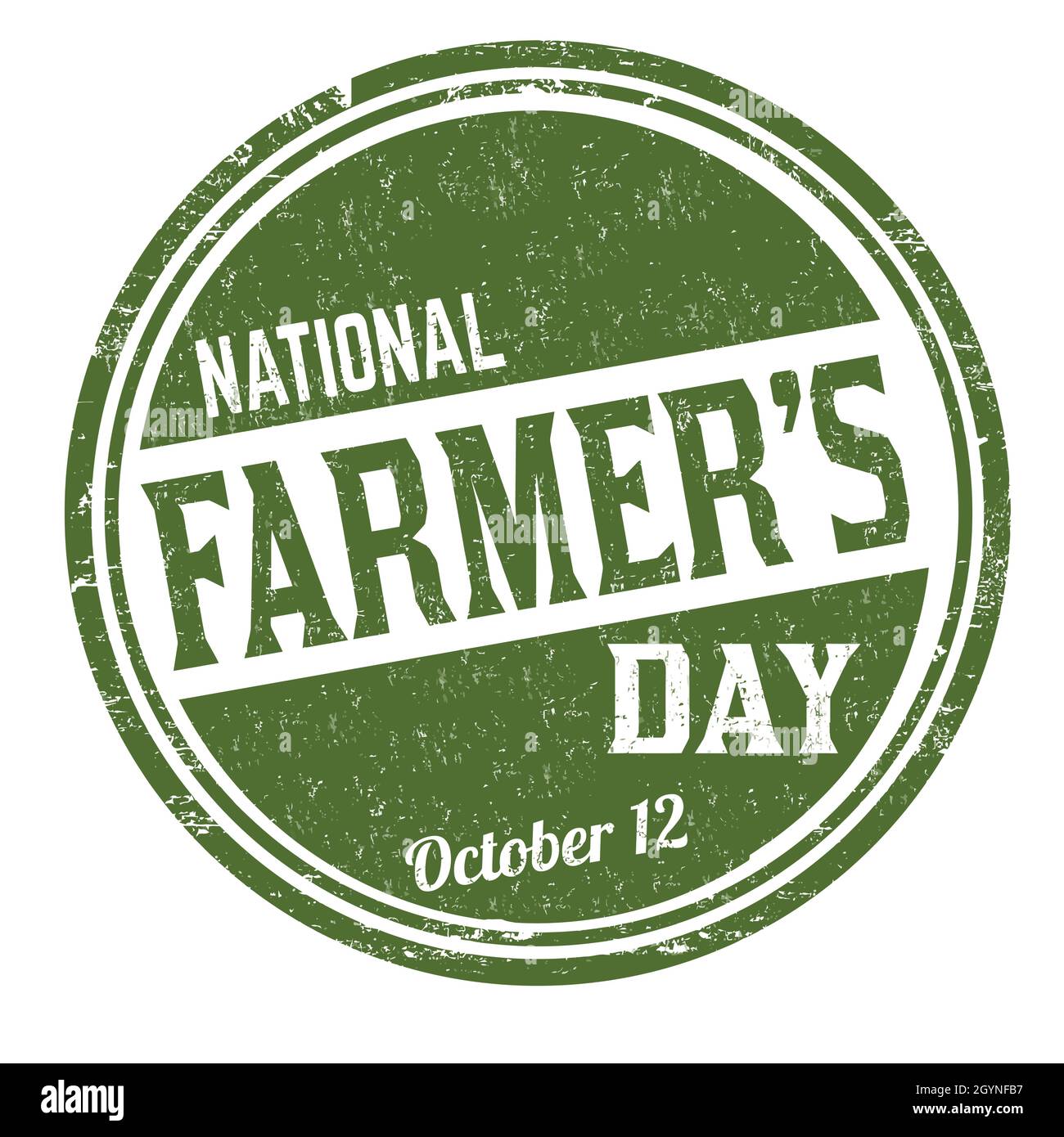National farmer's day grunge rubber stamp on white background, vector ...