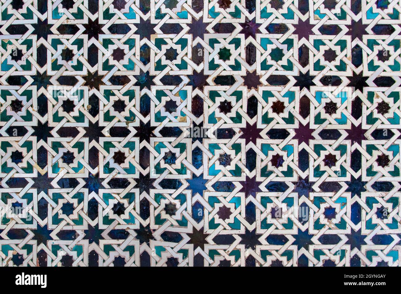 Moorish ceramics with simple geometric pattern with stars Stock Photo ...