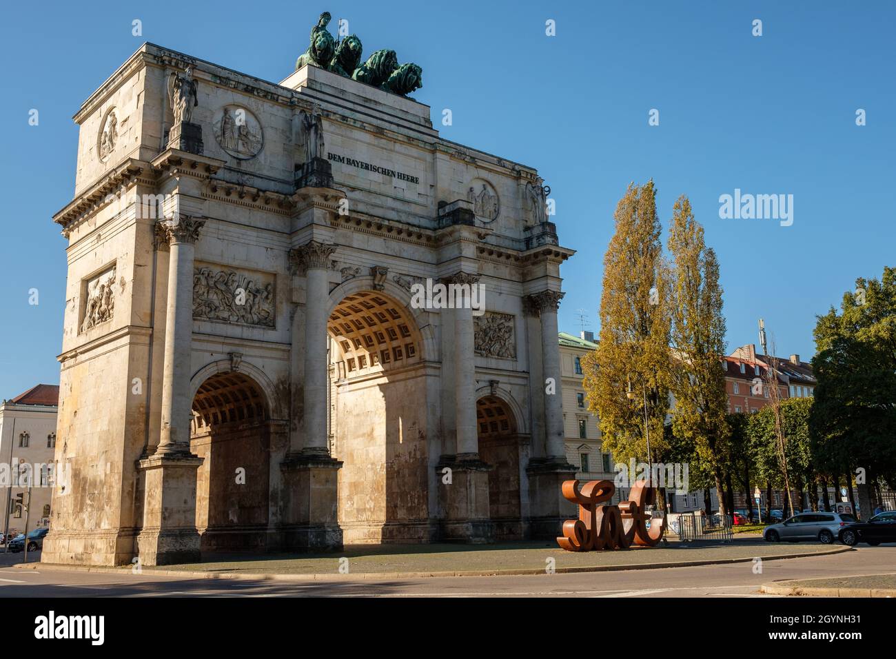 Beautiful scene of a Victory Gate Munich Germany Stock Photo - Alamy