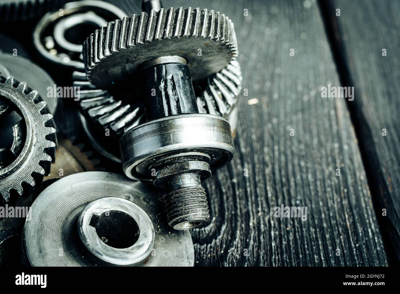 Gears from an old industrial machine Stock Photo - Alamy