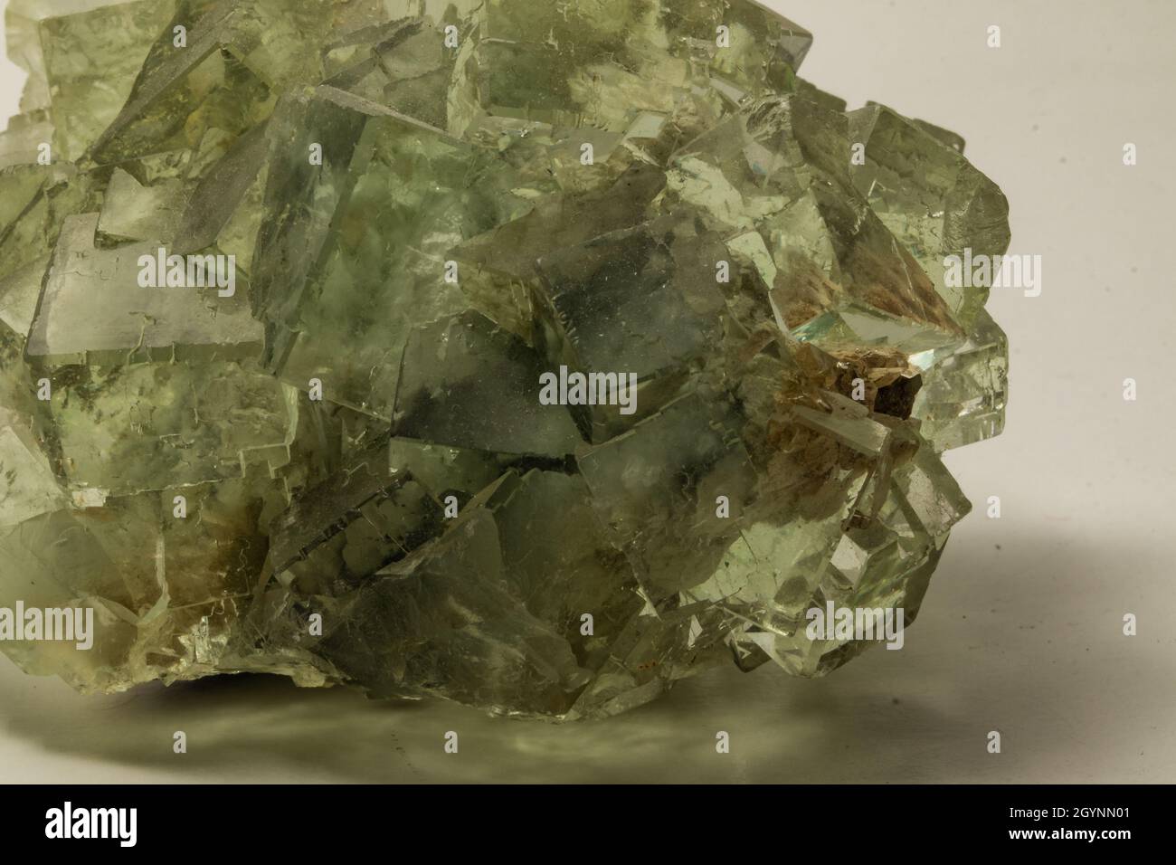 Macro stone mineral sample Fluorite on a white background Stock Photo ...