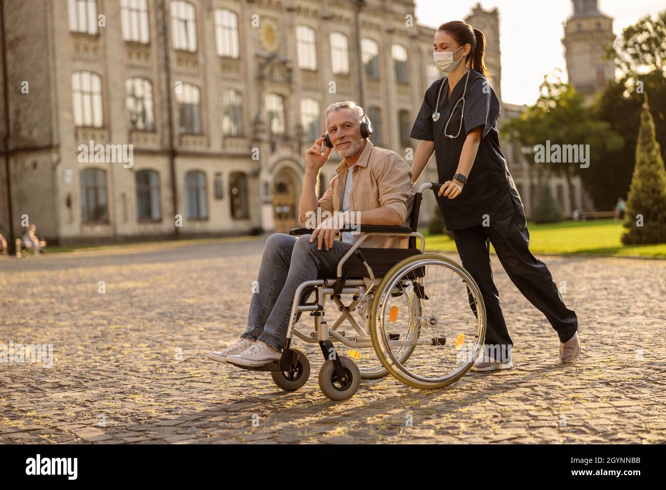 Female care taker man hi-res stock photography and images - Alamy