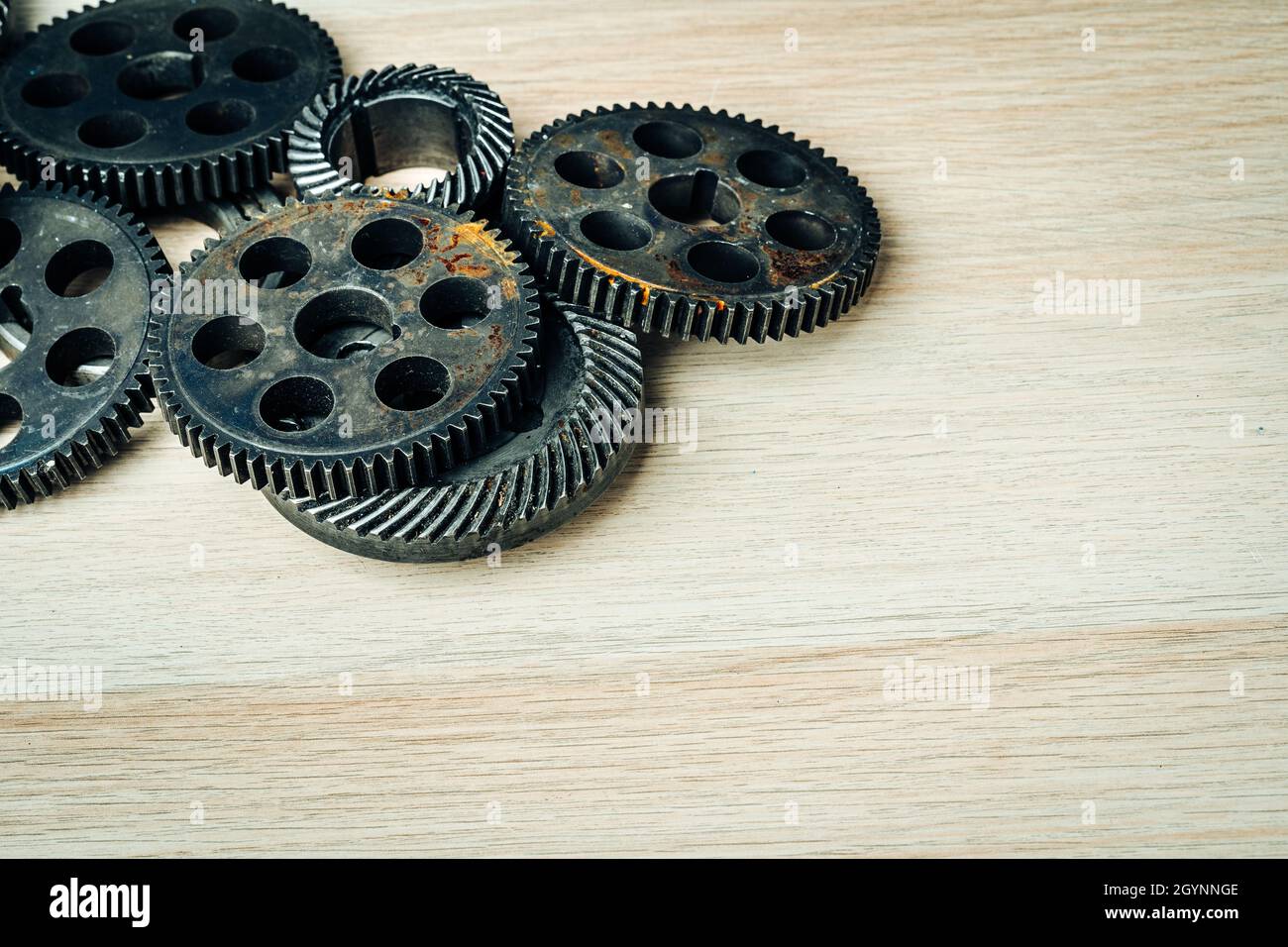 Gears from an old industrial machine Stock Photo - Alamy