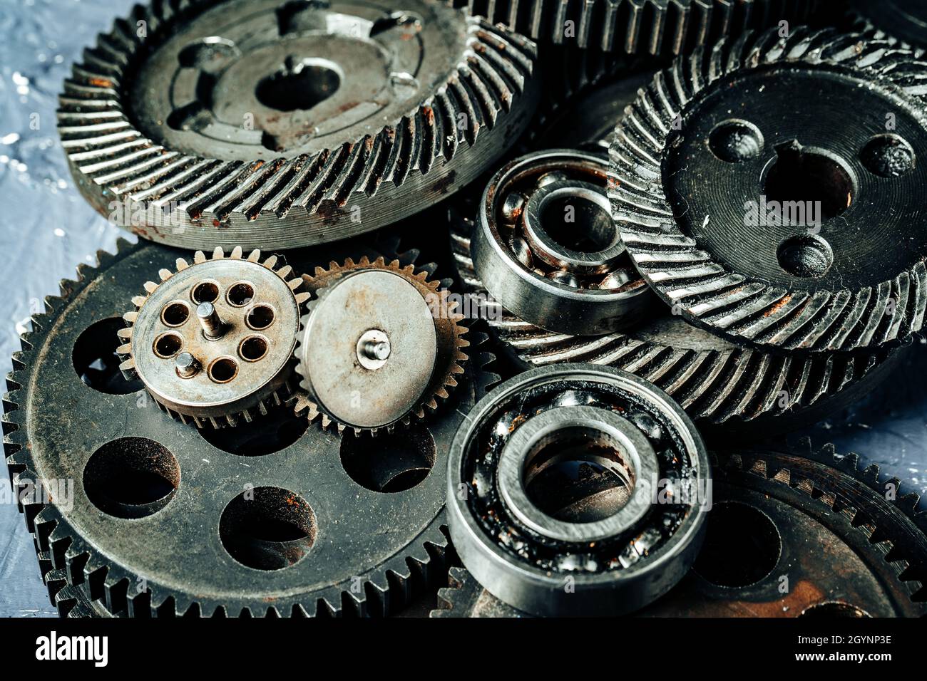 Gears from an old industrial machine Stock Photo - Alamy
