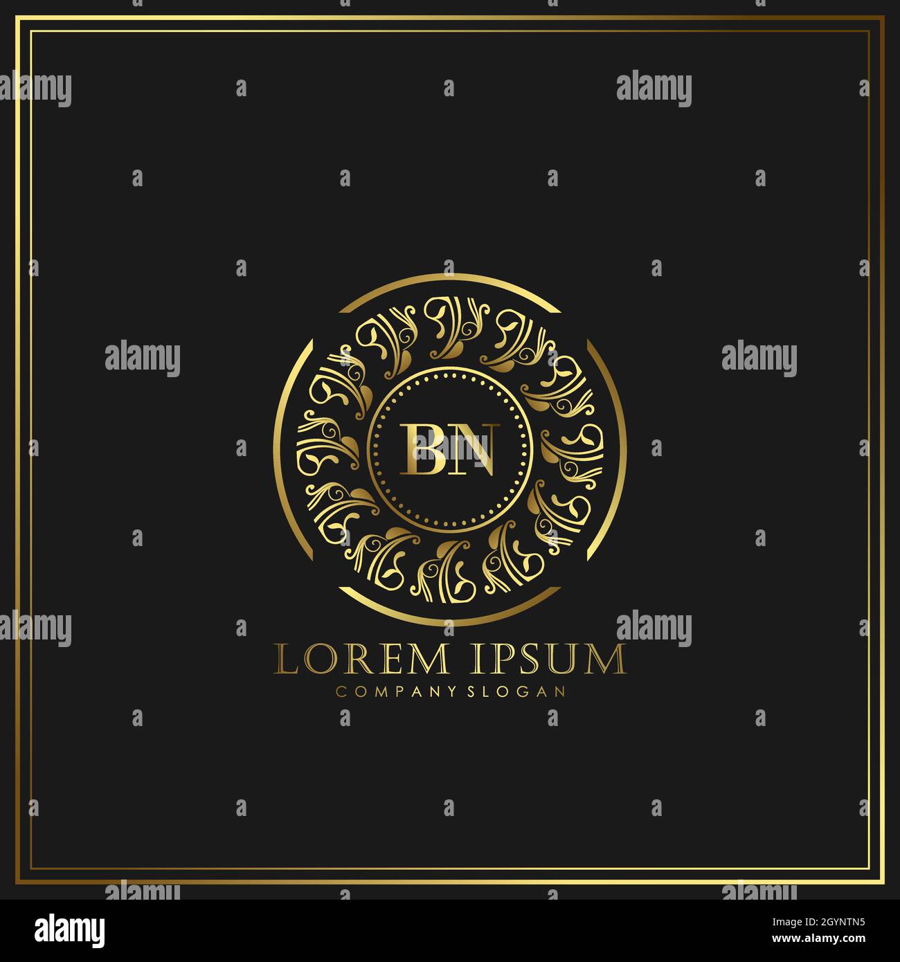 BN Initial Letter Luxury Logo template in vector for Restaurant, Royalty, Boutique, Cafe, Hotel ...