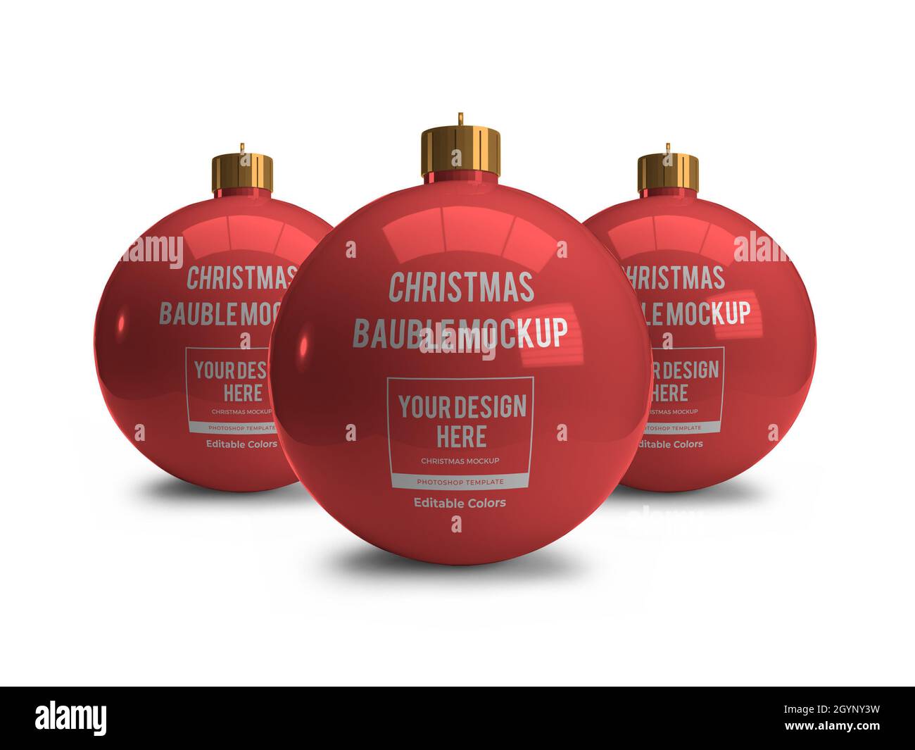 Christmas Bauble Ball 3D Illustration Mockup Scene on Isolated ...