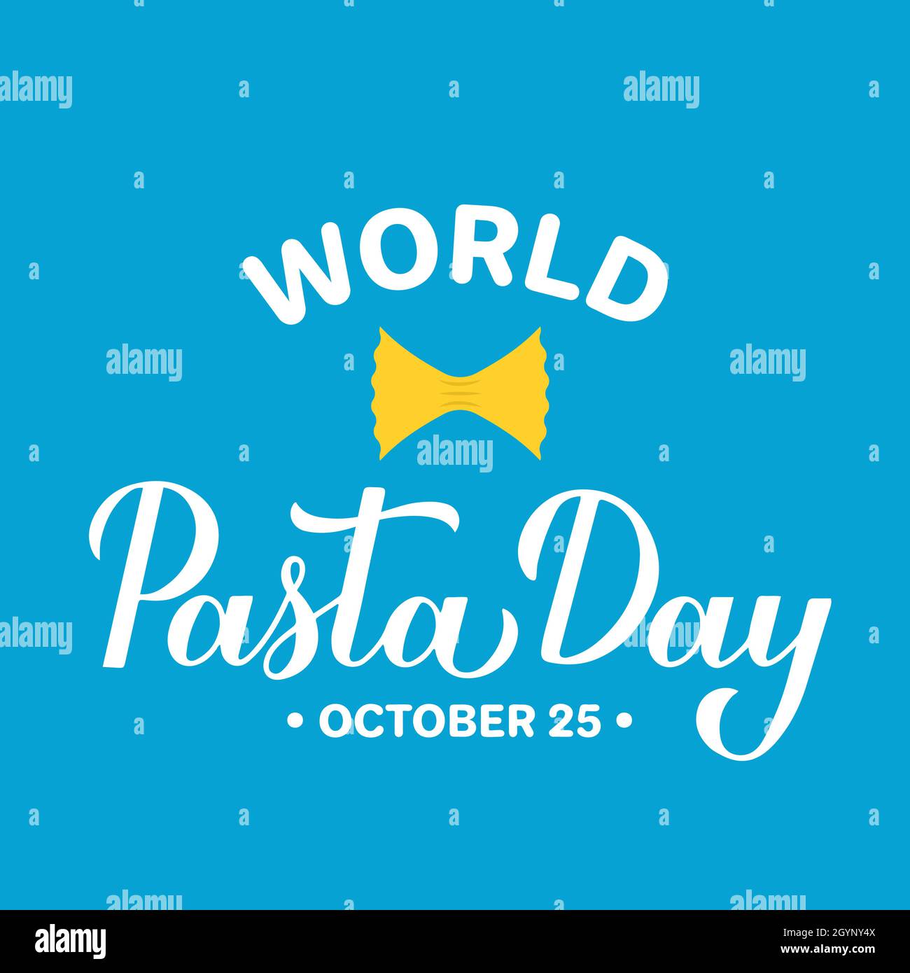 World Pasta Day calligraphy hand lettering. Vector template for logo ...
