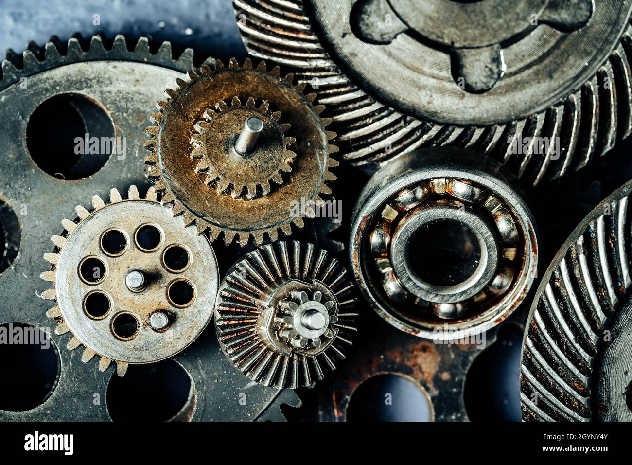 Gears from an old industrial machine Stock Photo - Alamy