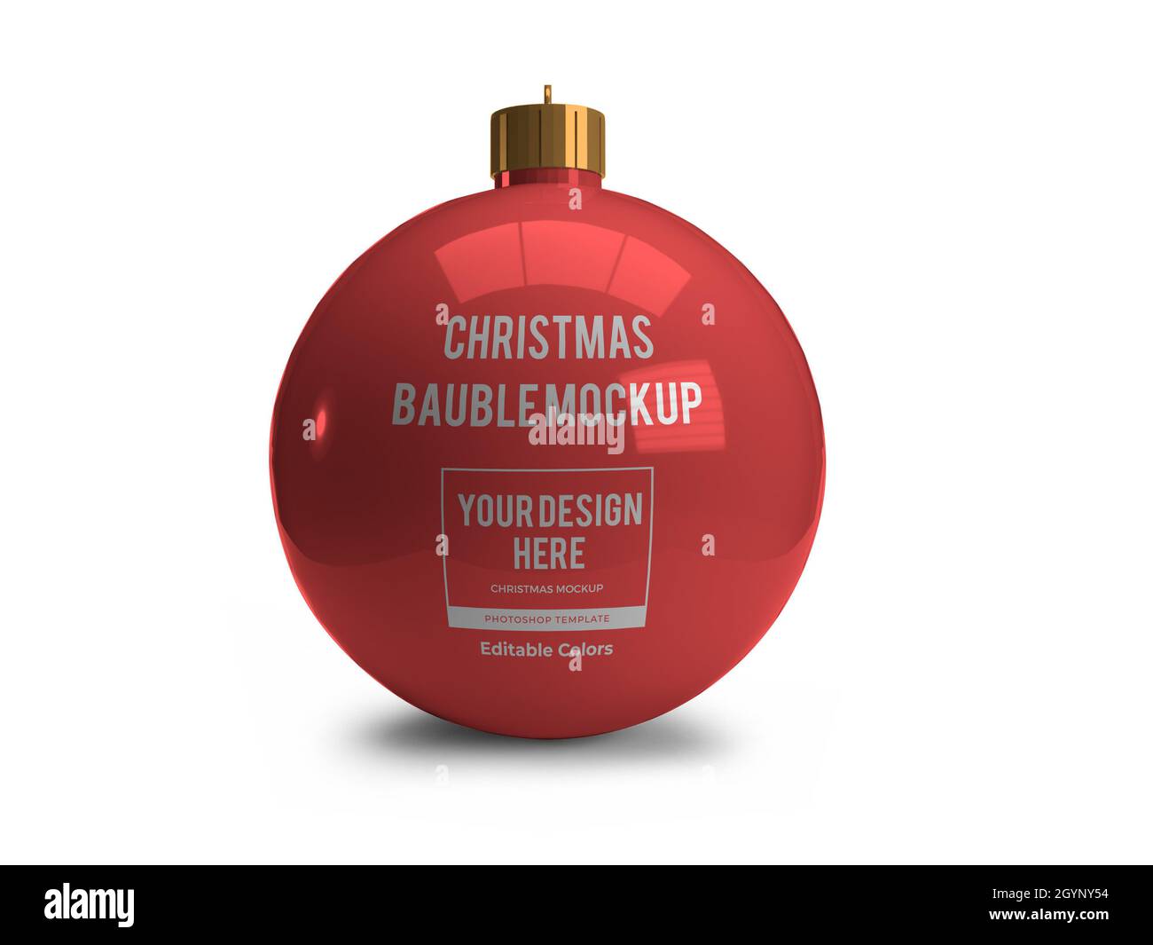 Christmas Bauble Ball 3D Illustration Mockup Scene on Isolated ...