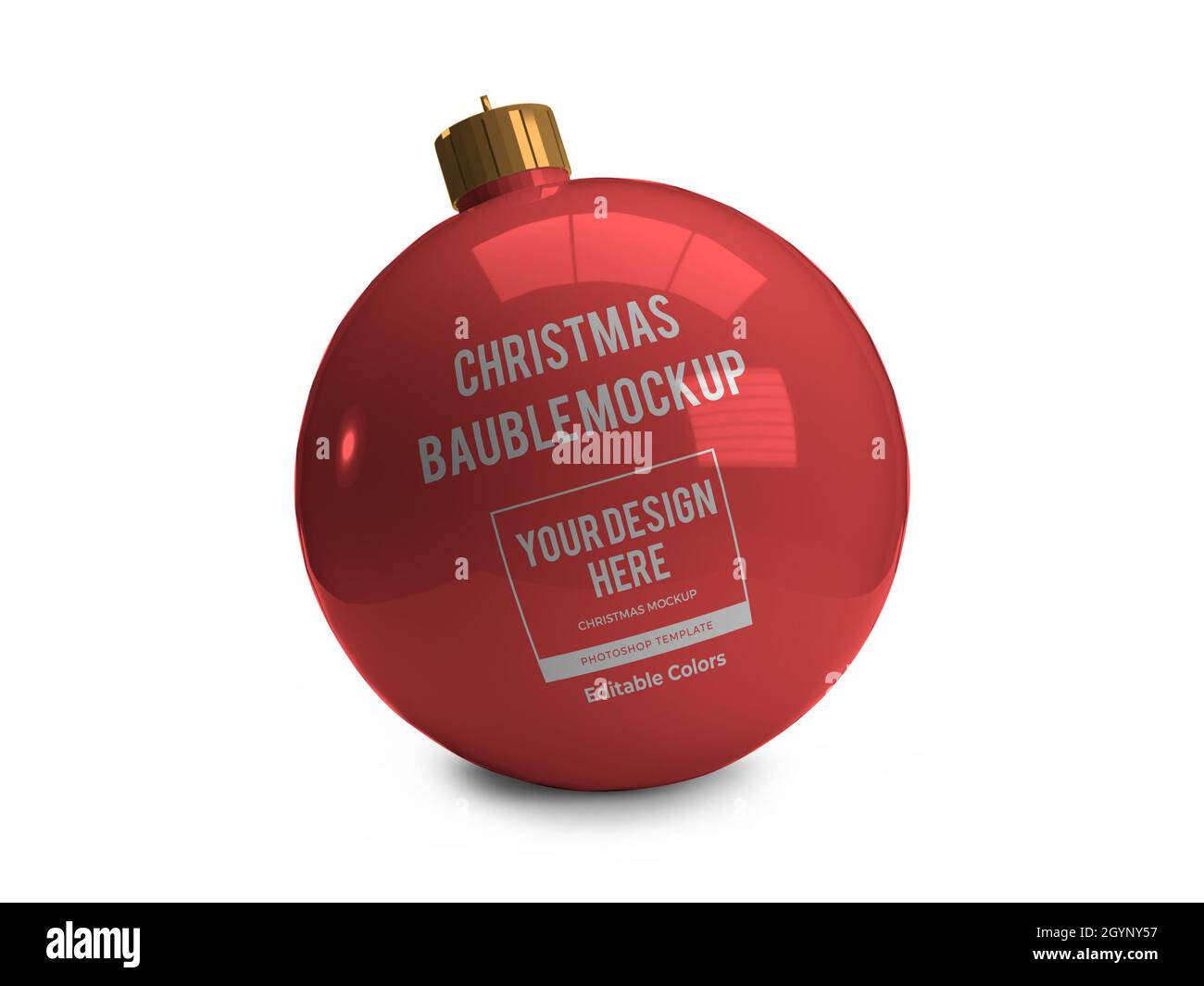 Christmas Bauble Ball 3D Illustration Mockup Scene on Isolated ...