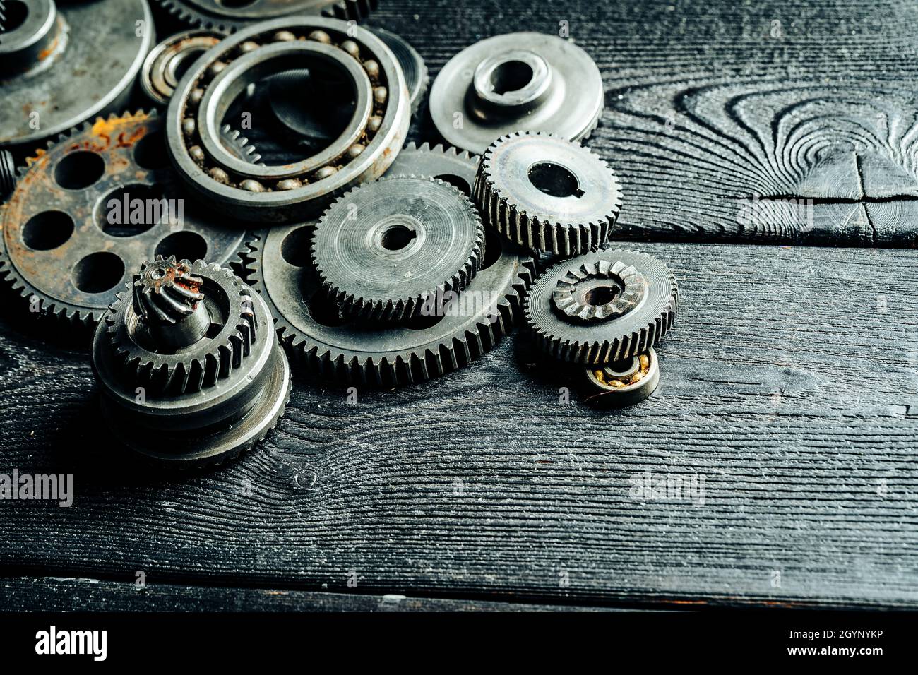 Gears from an old industrial machine Stock Photo - Alamy