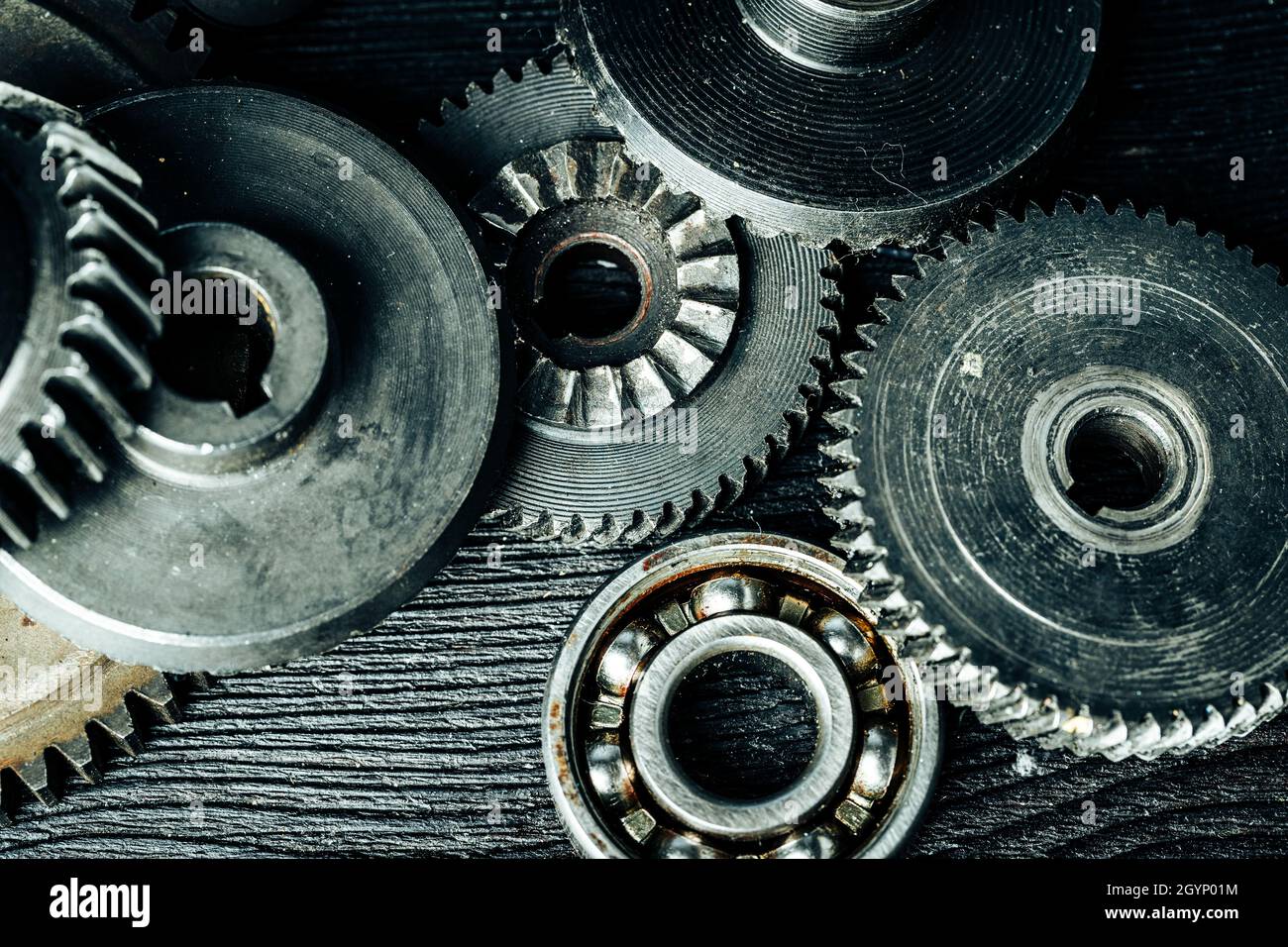Gears from an old industrial machine Stock Photo - Alamy