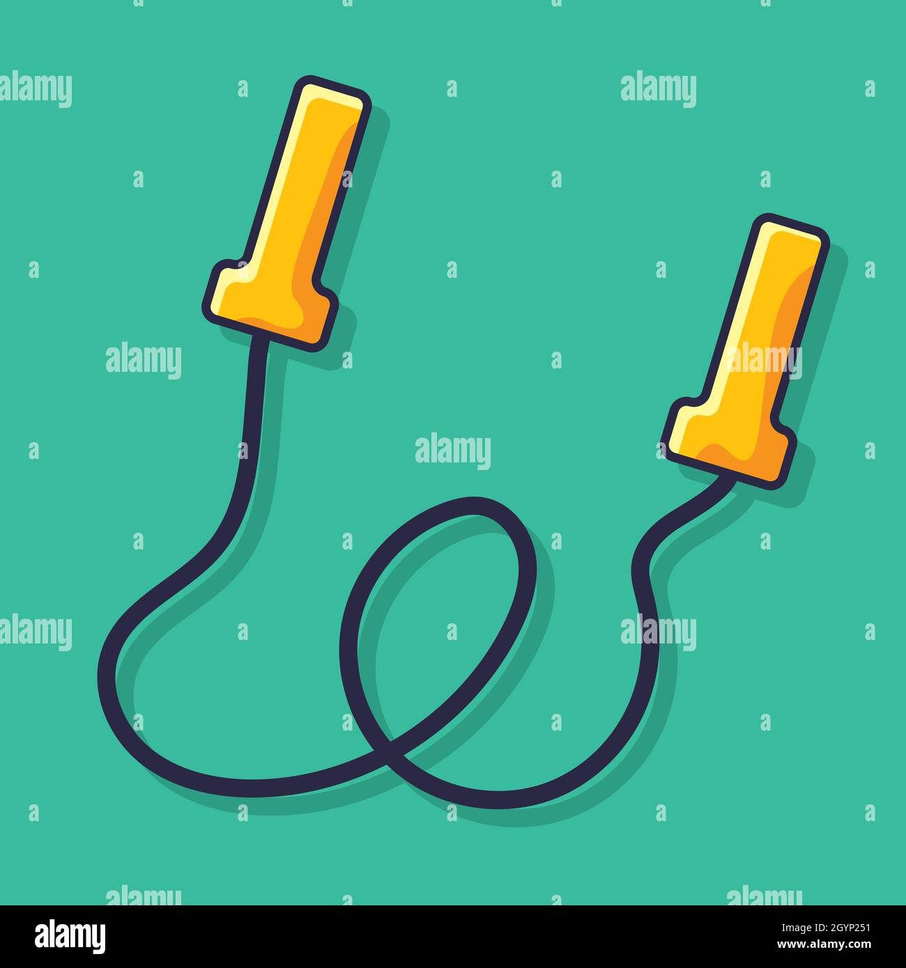 skipping rope sport tool isolated cartoon vector illustration in flat ...