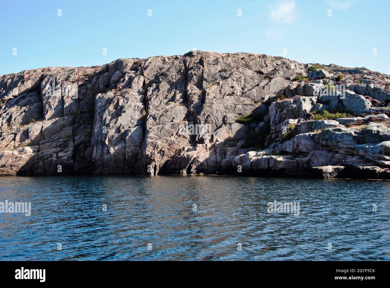 Rock formations on island in Fjällbacka archipelago on the western coastline of Sweden Stock ...