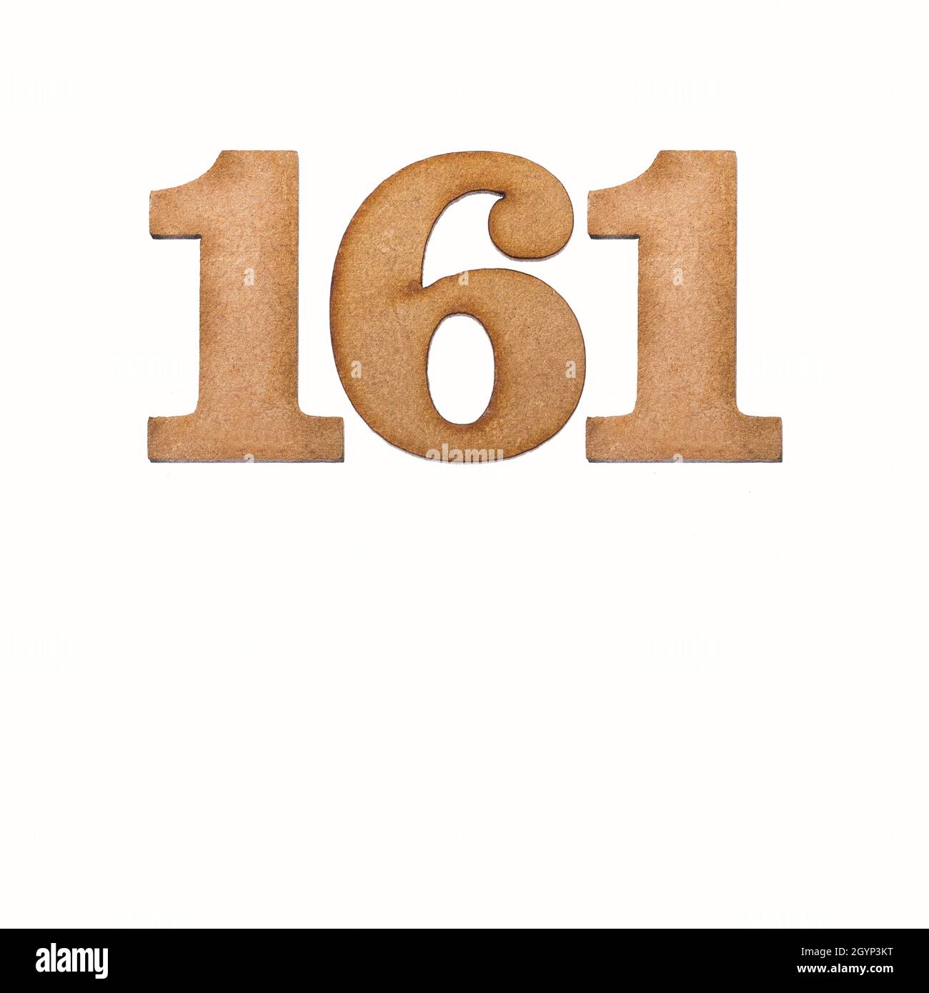 Number 161 - Piece of wood isolated on white background Stock Photo - Alamy