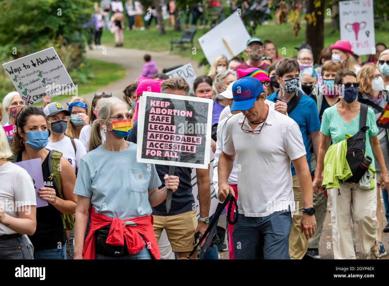 Minneapolis, Minnesota. USA. March for reproductive freedom. Bans off ...