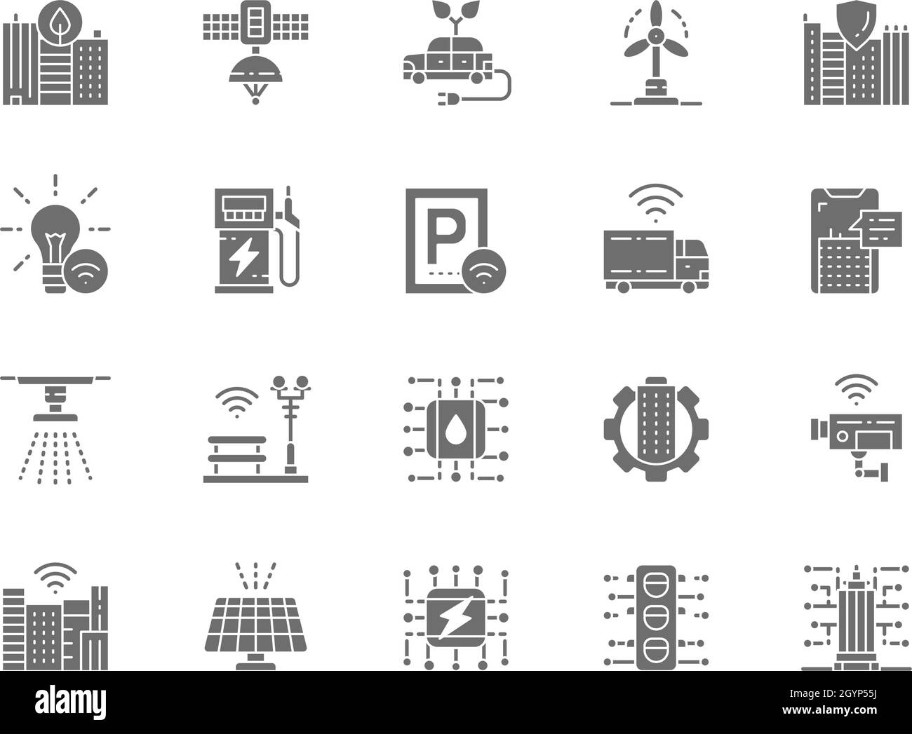 Smart city solar battery icon hi-res stock photography and images - Alamy