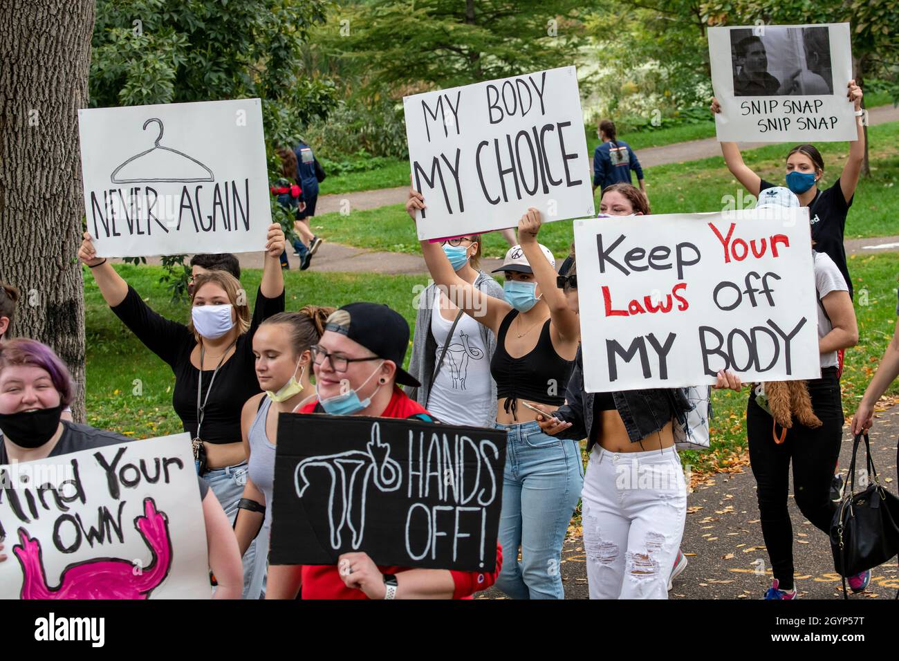 Minneapolis, Minnesota. USA. March for reproductive freedom. Bans off ...