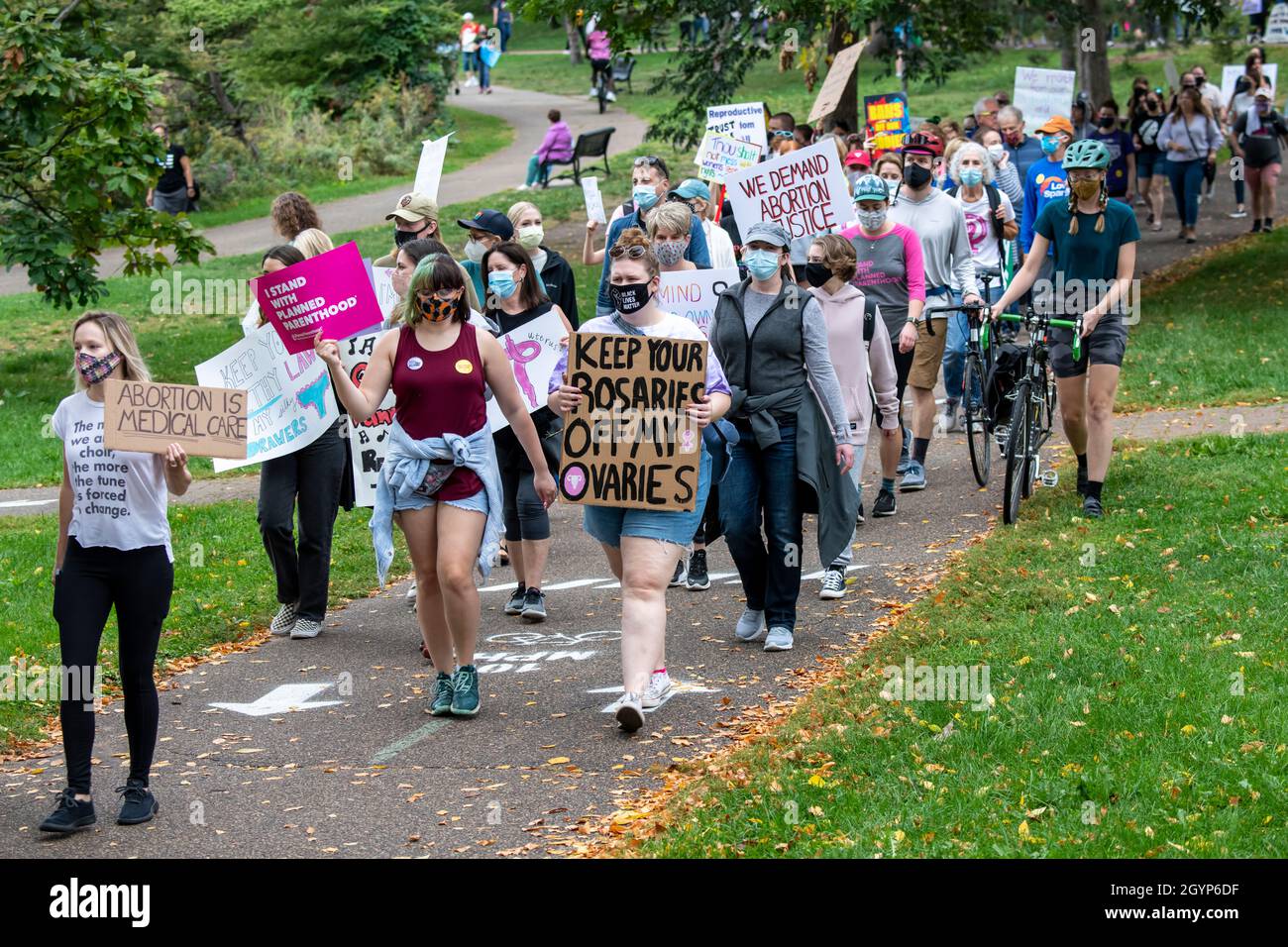 Minneapolis, Minnesota. USA. March for reproductive freedom. Bans off ...