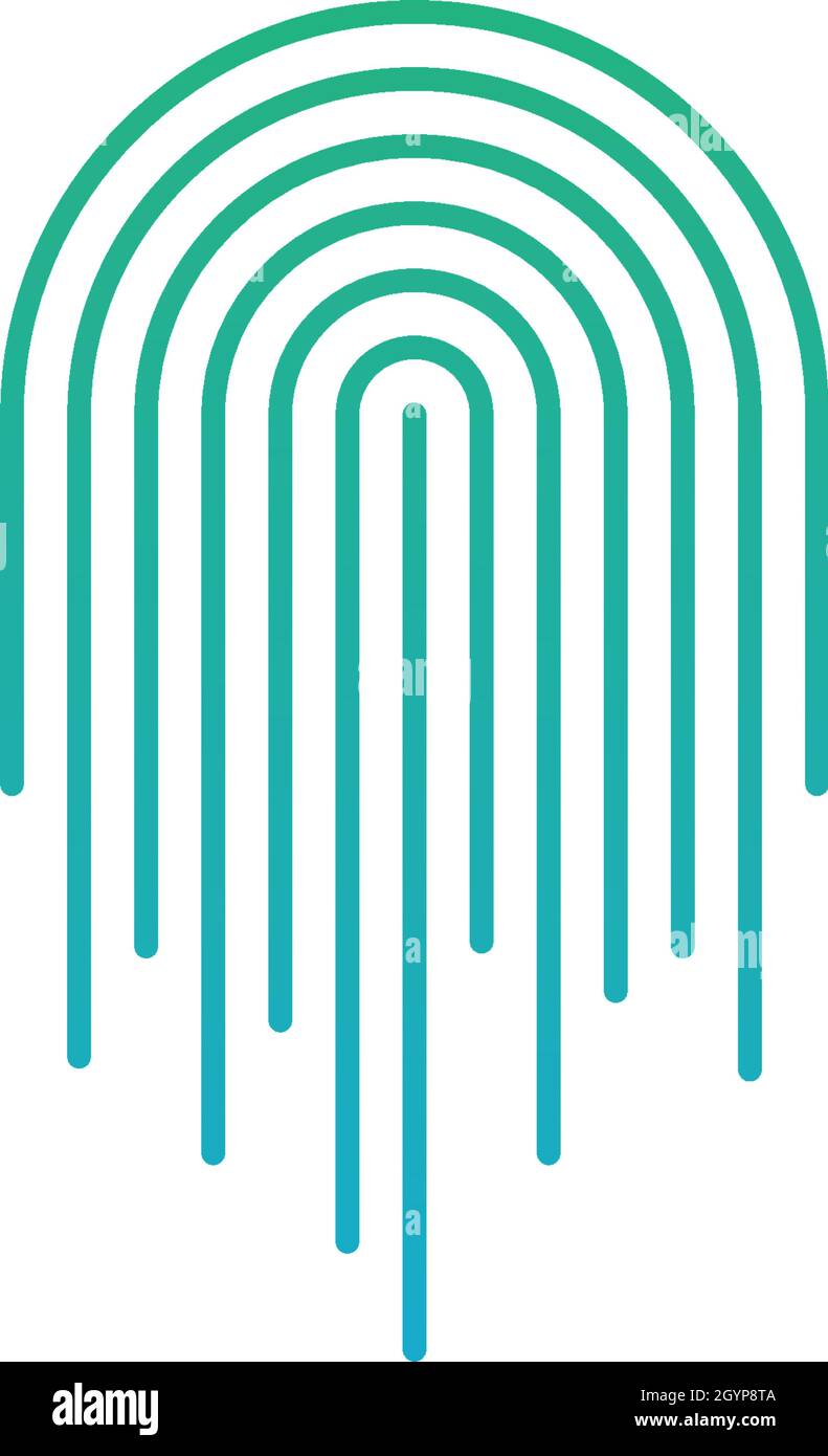 Flat shield fingerprint Stock Vector Images - Alamy