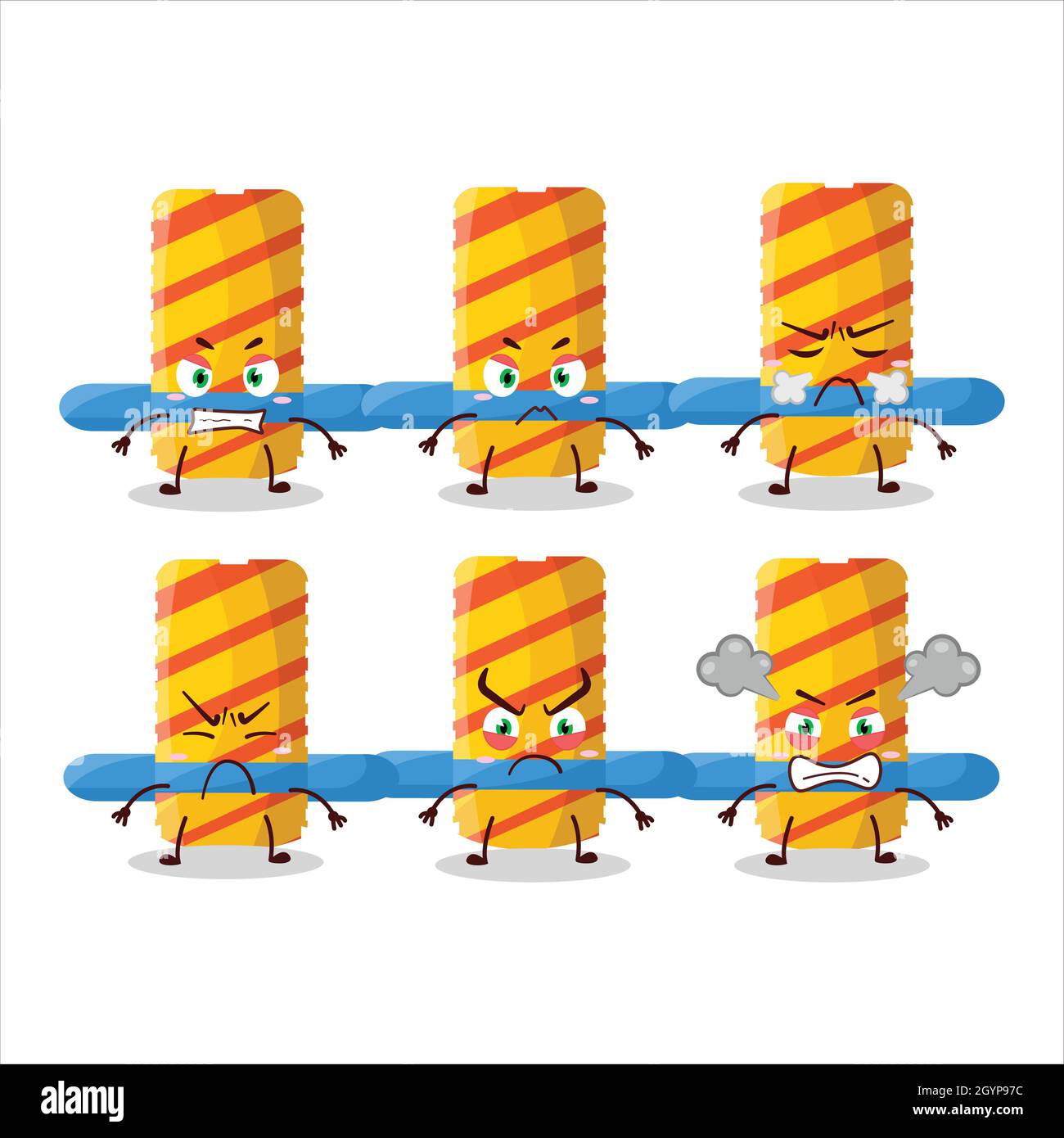 Firework spinner cartoon character with various angry expressions ...