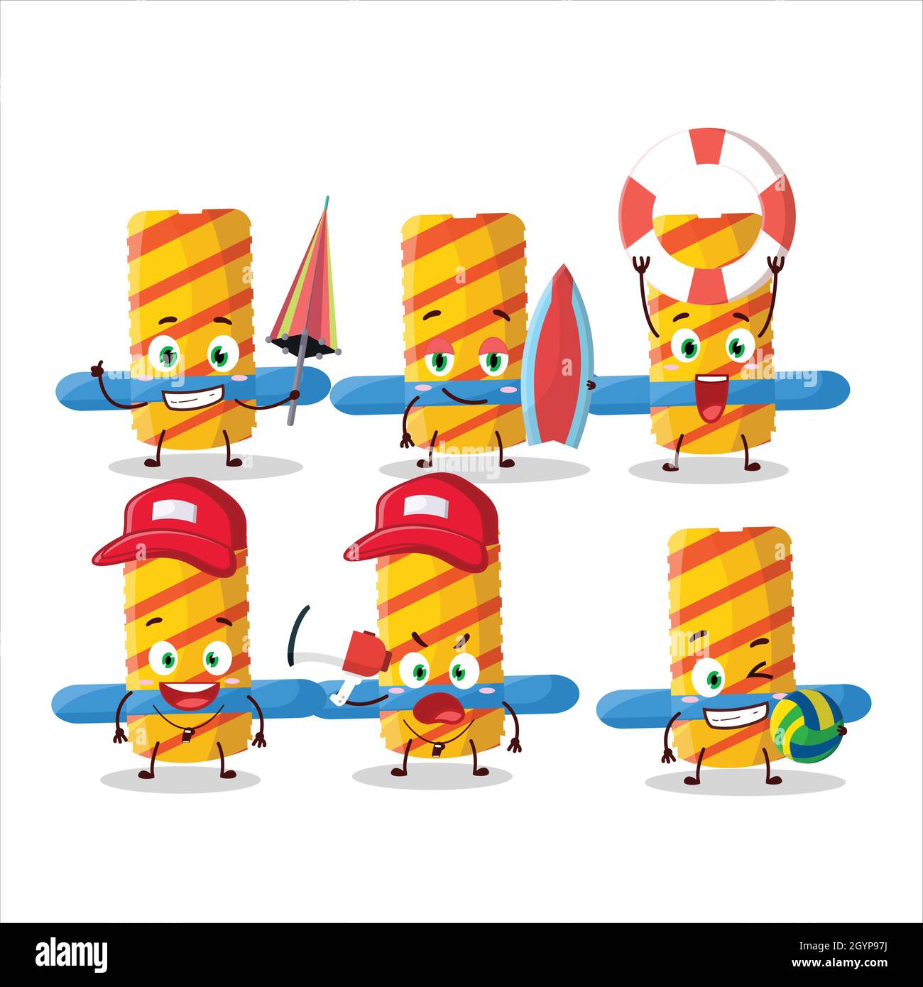 Happy Face firework spinner cartoon character playing on a beach ...