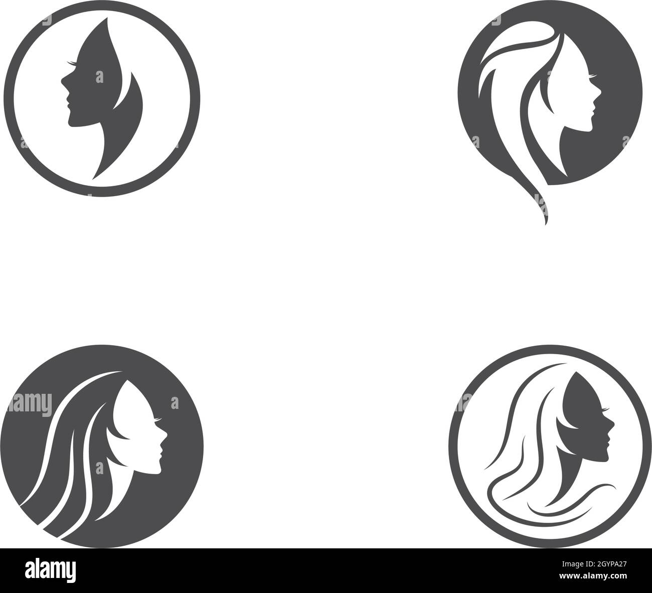 women face silhouette character illustration logo icon vector Stock ...