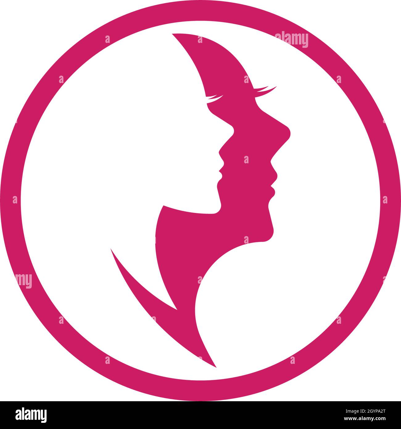 Beauty Women face silhouette character Logo Template Stock Vector Image ...