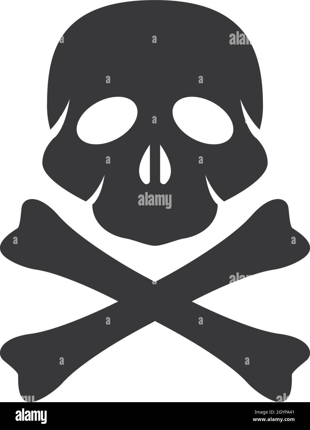 Skull crossbones simple flat Cut Out Stock Images & Pictures - Alamy
