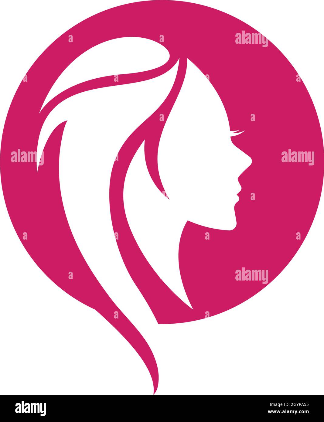 Beauty Women face silhouette character Logo Template Stock Vector Image ...