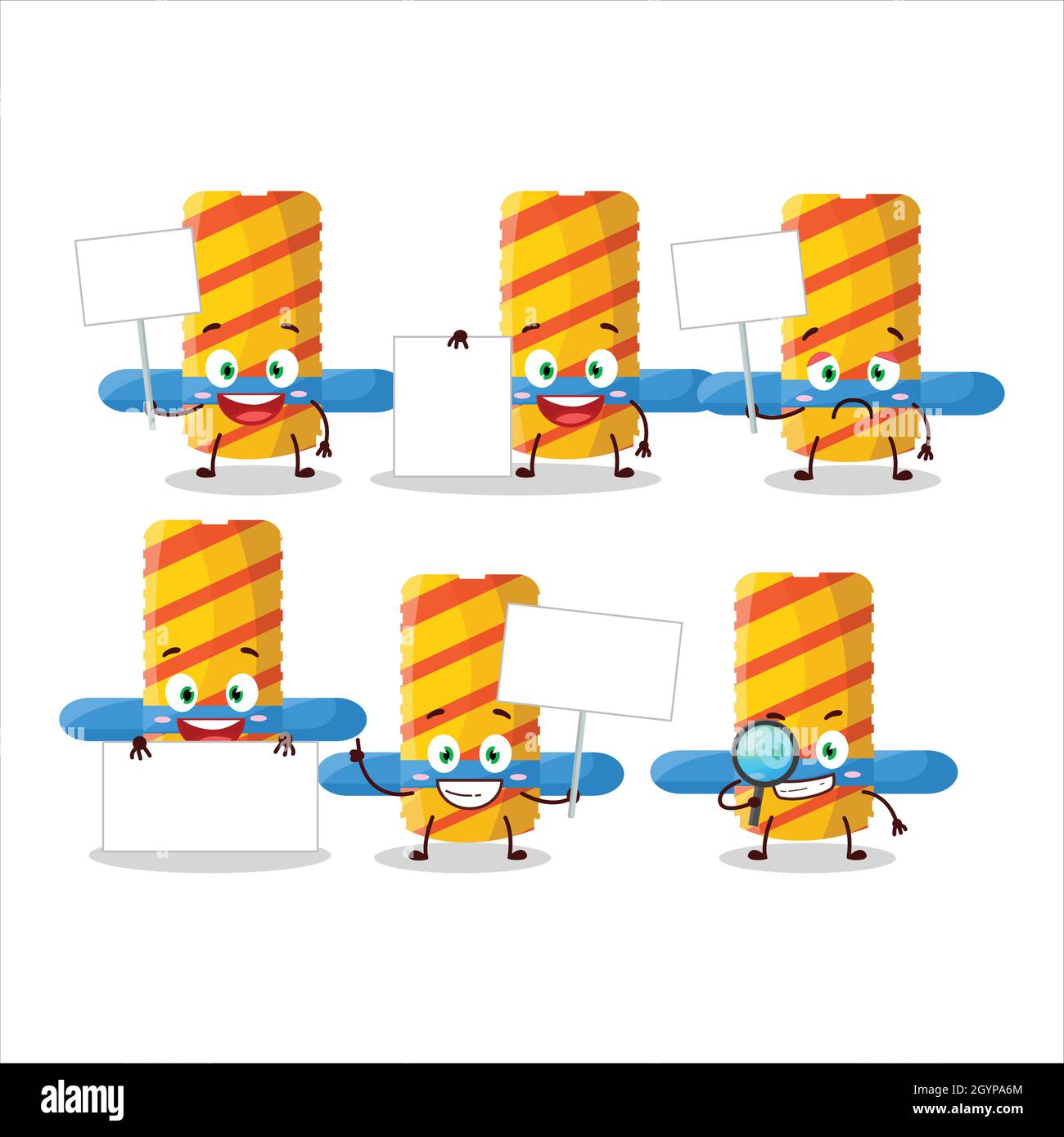 Firework spinner cartoon character bring information board. Vector ...