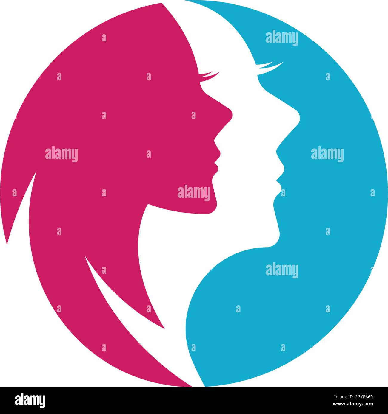 Beauty Women face silhouette character Logo Template Stock Vector Image ...