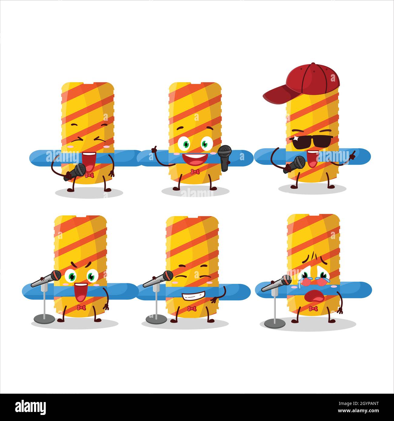 A Cute Cartoon design concept of firework spinner singing a famous song ...