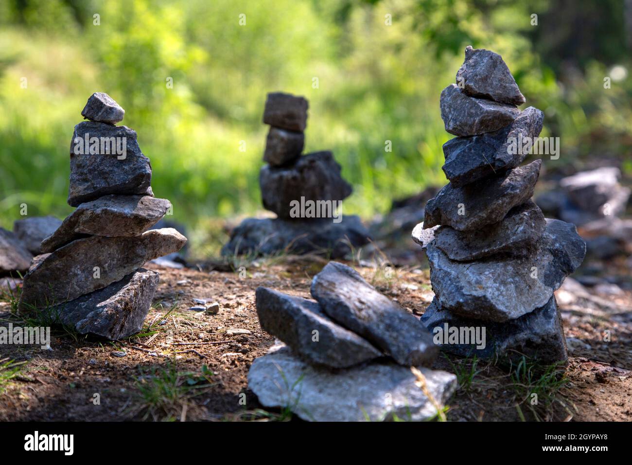 Inuksuk - a stone figure of several stones, an ancient cultural symbol ...