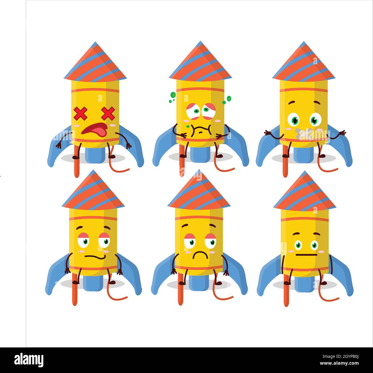 Firework rocket festival cartoon character with nope expression. Vector ...