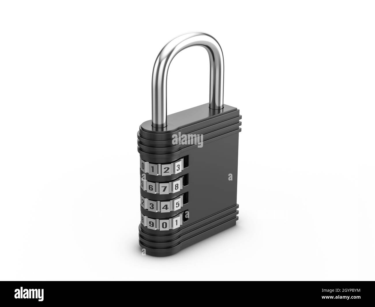 Padlock combination lock on a white background. 3d illustration Stock ...
